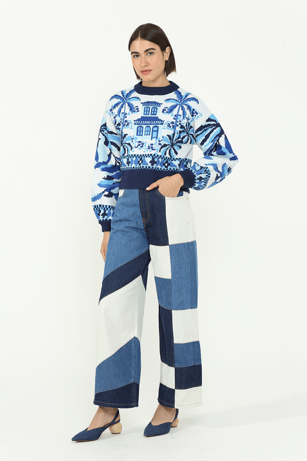 Pull Tricot Curto Rua 5521 Azul Farm - Azul - Gallerist