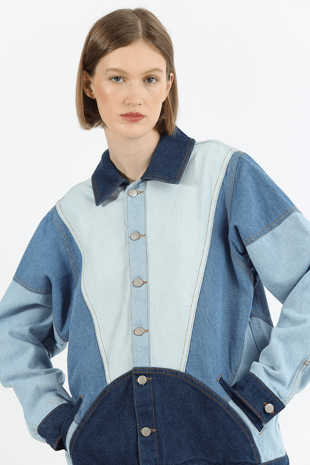 Jaqueta Jeans Patch Sol Azul Farm - Azul - Gallerist
