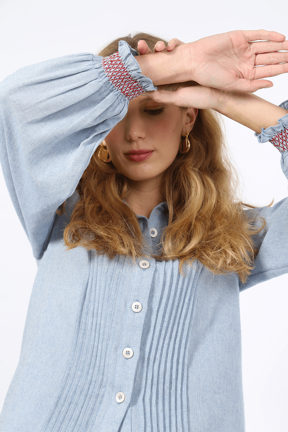 Camisa Bordado Brunelleschi Clemence + 3 Little - Azul - Gallerist