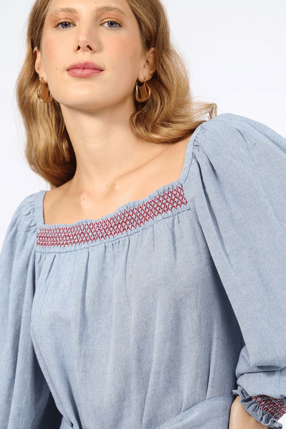 Vestido Bordado Brunelleschi Clemence + 3 Little - Azul - Gallerist