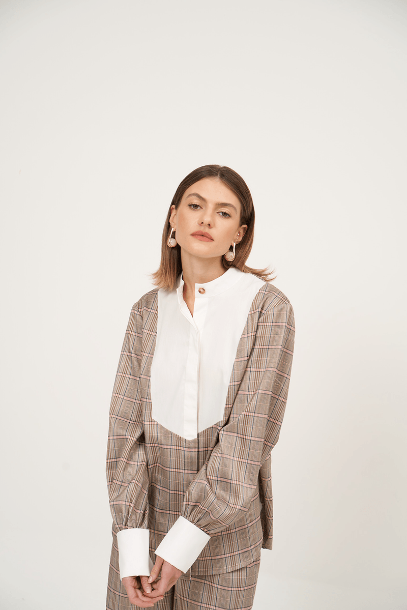 Camisa Com Pala Doches Clemence - Xadrez - Gallerist