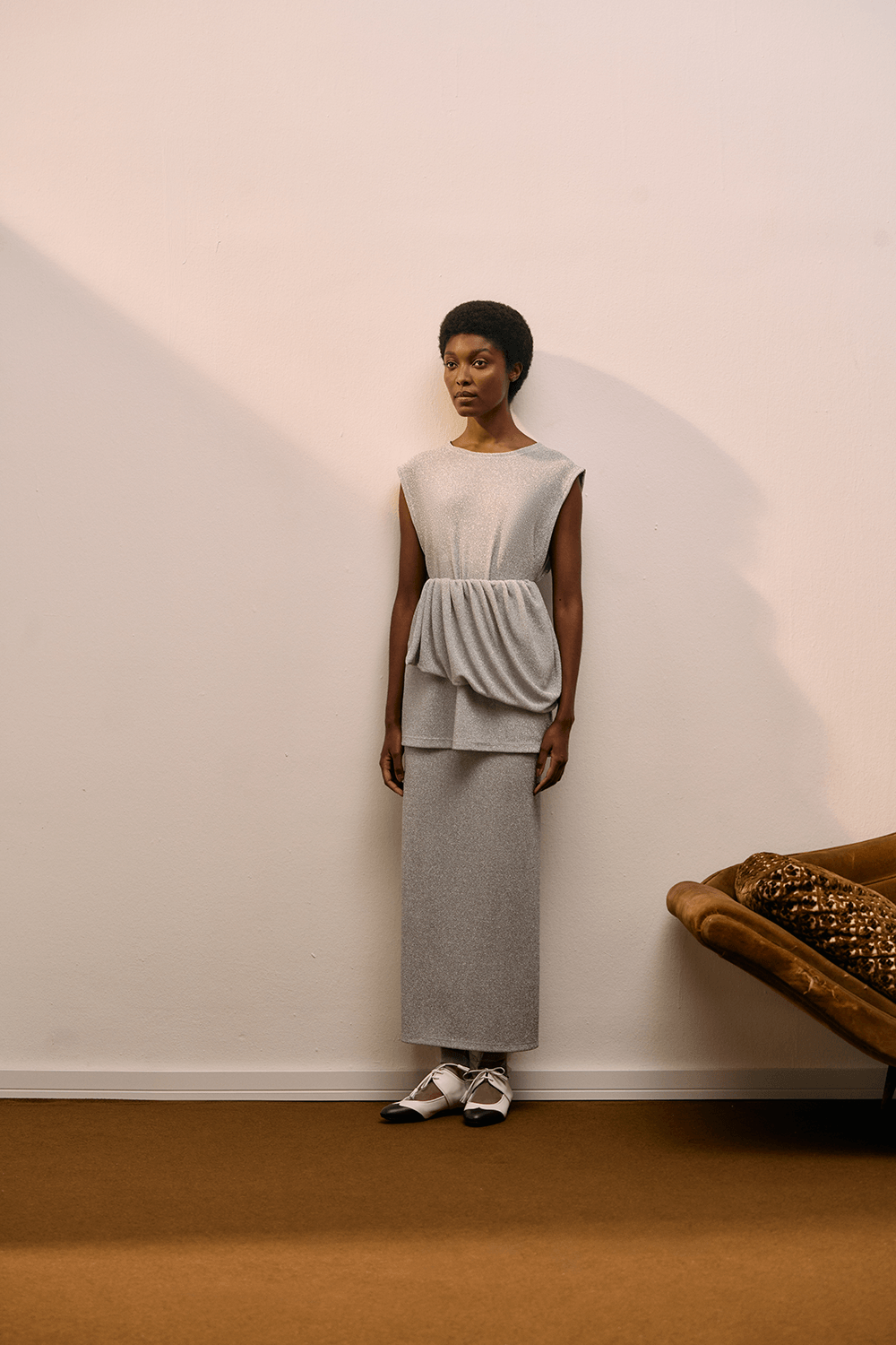 Blusa Regata Lurex Pirita Prata Paula Raia - Prata - Gallerist