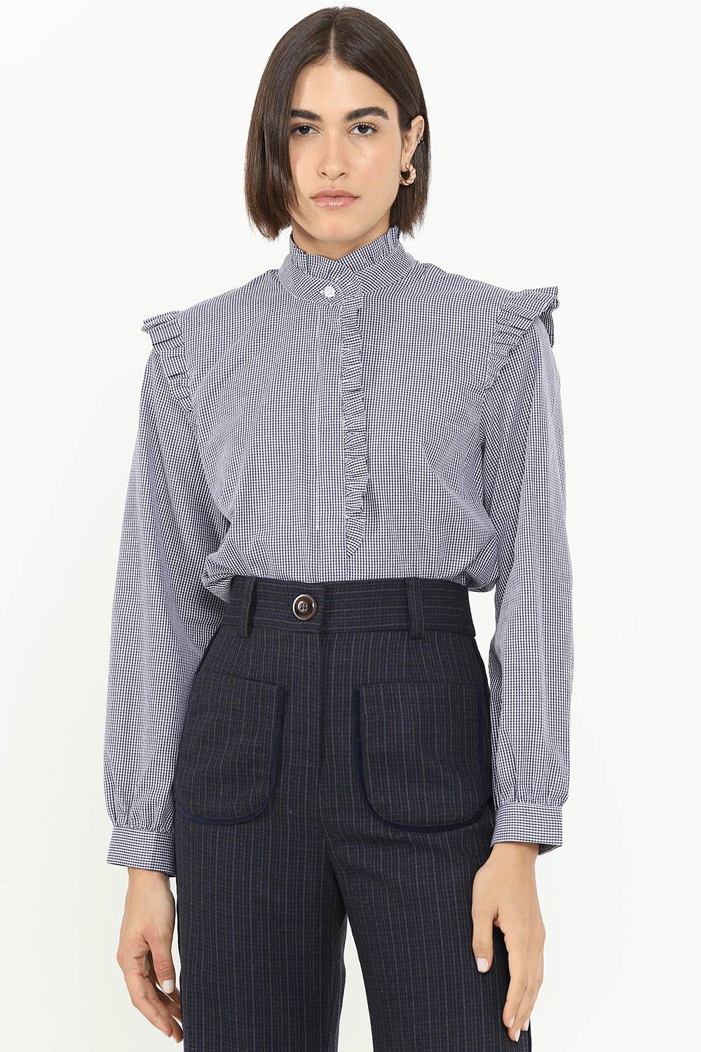 Camisa Xadrez Alès Clemence - Azul