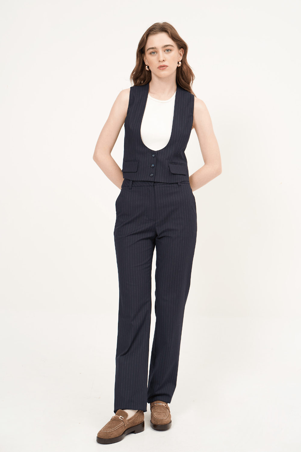 Colete Pin Stripe Ariel Marinho Nk - Marinho